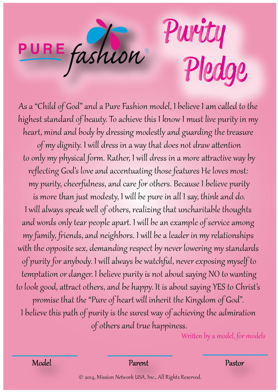 Pure Fashion Purity Pledge Card – Regnum Christi Federation